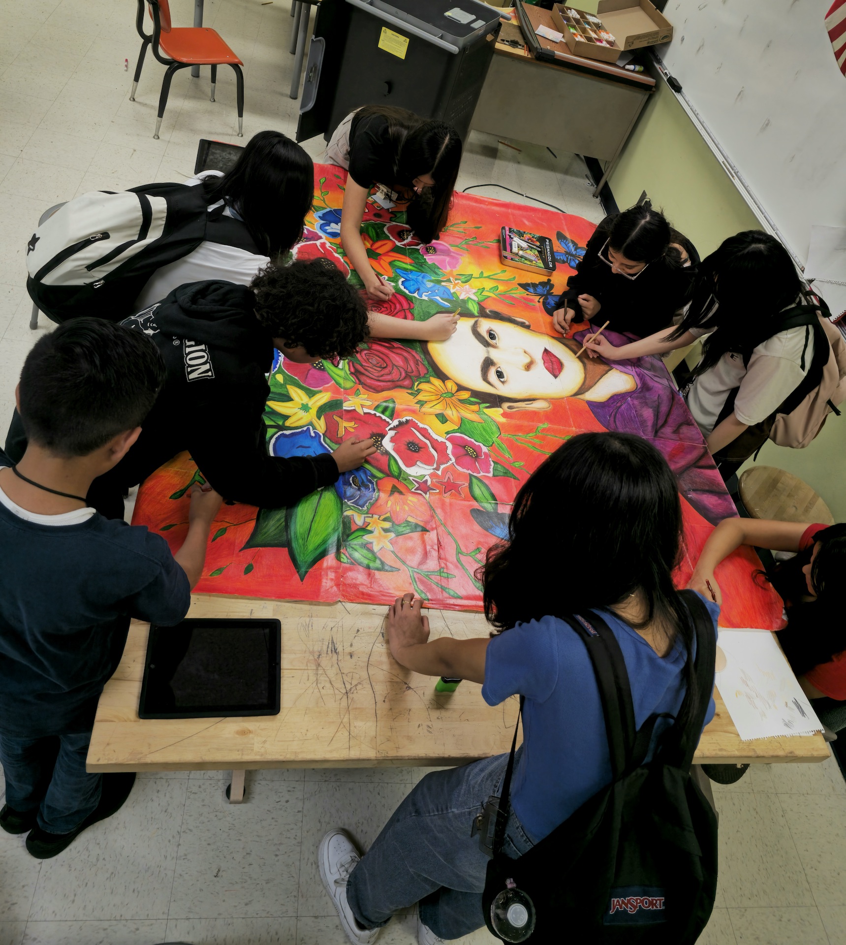 Students create art for Hispanic Heritage Month at Workman Junior High