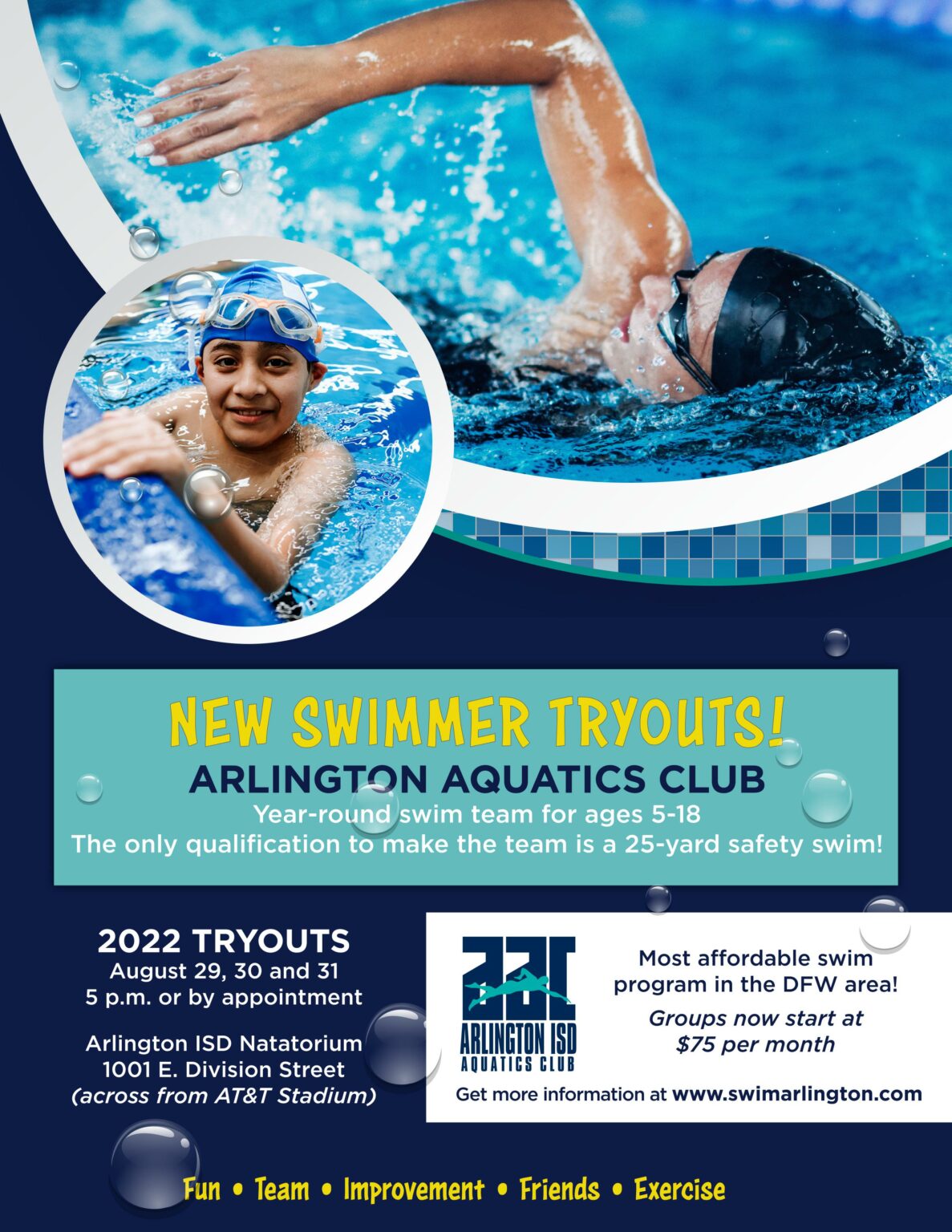 Arlington Aquatics Club to Hold New Swimmer Tryouts » Arlington ISD