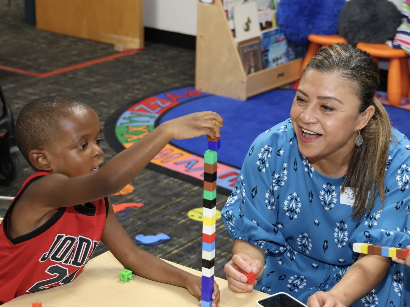 District admin and trustees tour schools on first day